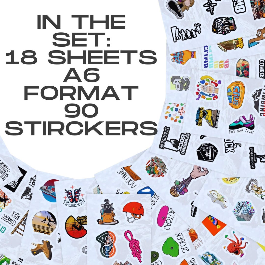 Rocks Climbing Stickers Set of 90 , Bouldering, Outdoor Life ...