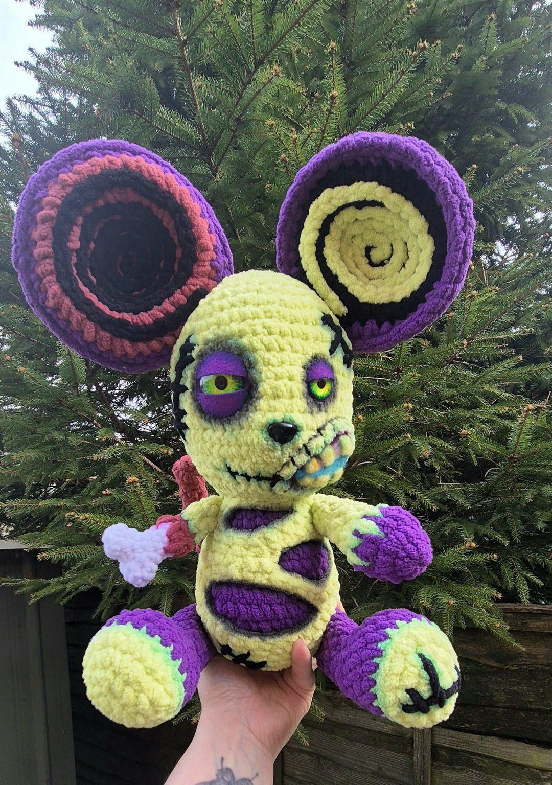 Crochet Zombie Mouse, Needle Felted Horror Plush - Etsy