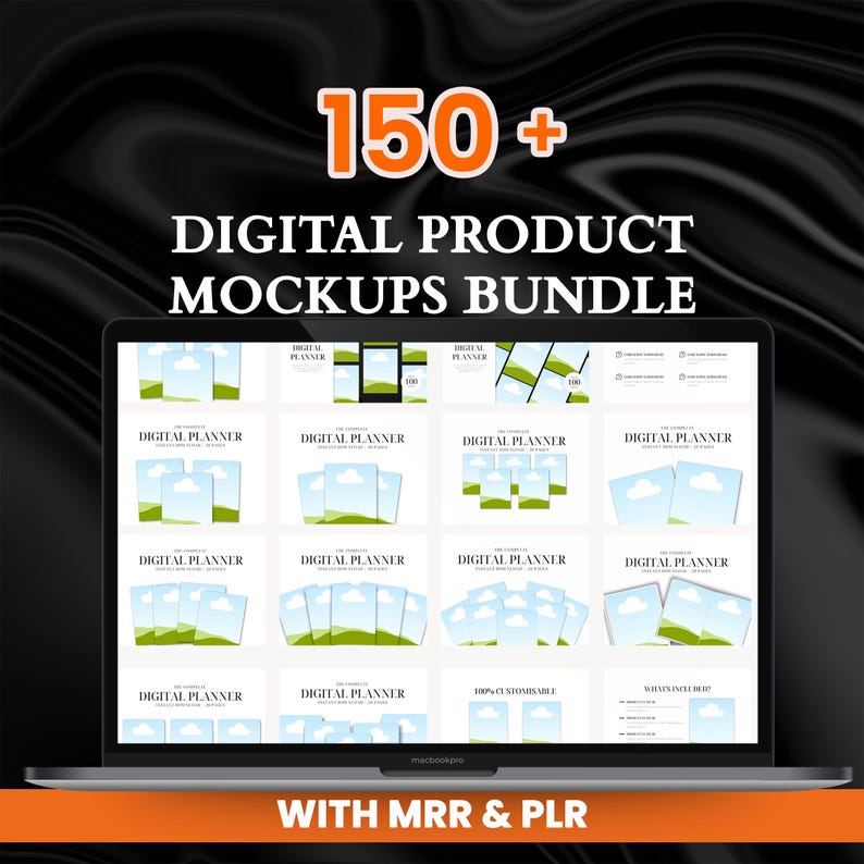 150+ Digital Product Mockups Mega Bundle With MRR | Canva & Photoshop ...
