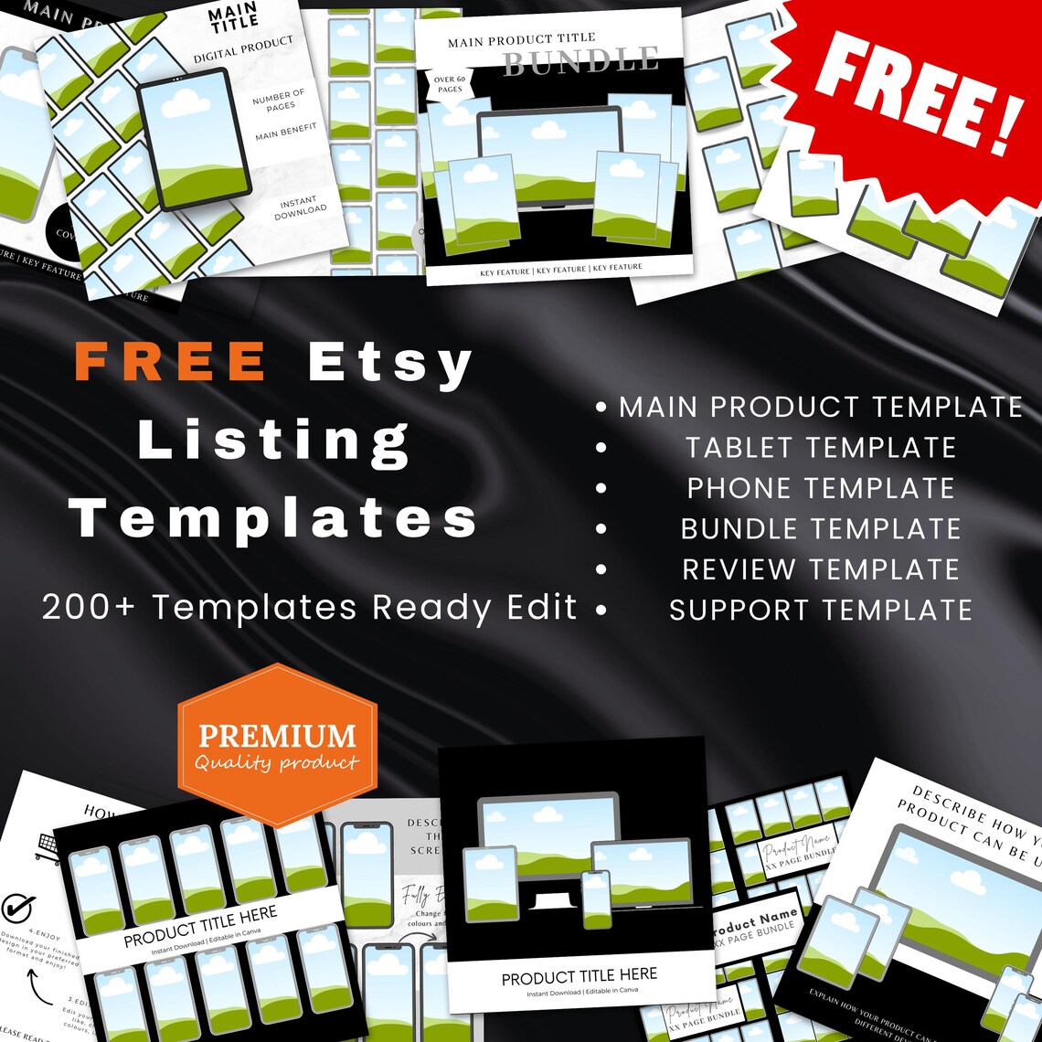 Digital Product Mockups: 150+ Mega Bundle With MRR | Canva & Photoshop ...