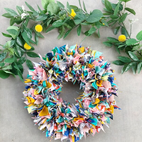 Rag Wreath - Etsy
