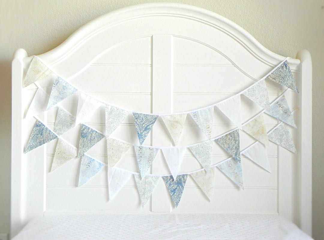 Coastal Cottagecore Batik Bunting Garland - Custom Lengths, Reusable ...