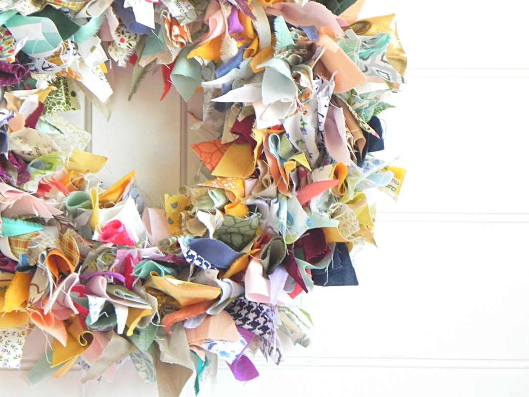 Welcome Summer With This Colorful Rag Wreath! Perfect for Your Farmhouse or Cottage, This Rustic ...