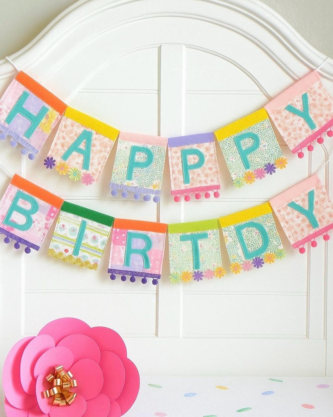 Personalized Birthday Name Banner, Fabric & Felt Letter Garland for ...