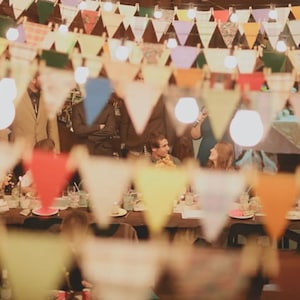 Upcycled Fabric Bunting Garlands - 60ft Eco-friendly Decor, Vintage ...