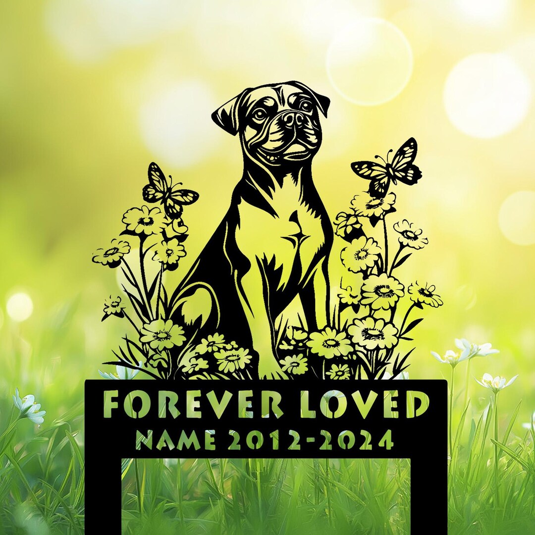 Personalized Boxer Dog Memorial Sign, Custom Grave Marker, Pet Loss ...