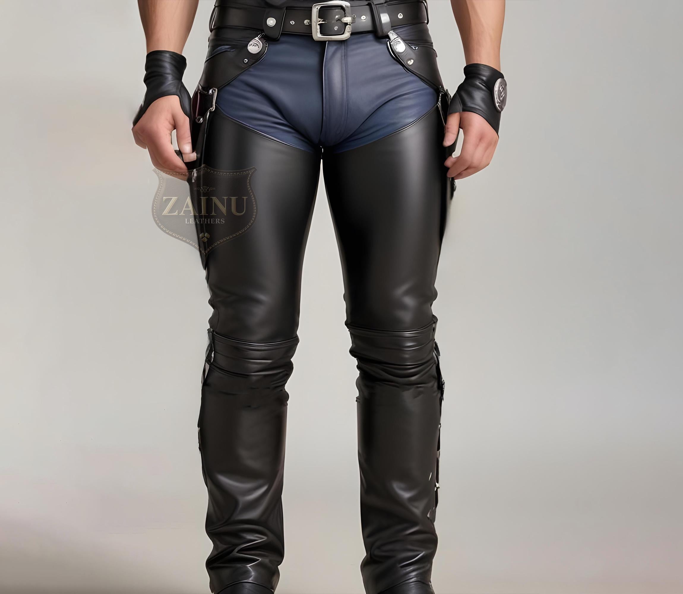 Genuine Black Leather Biker Chaps for Men | Customizable Motorcycle Chaps | Stylish & Durable ...