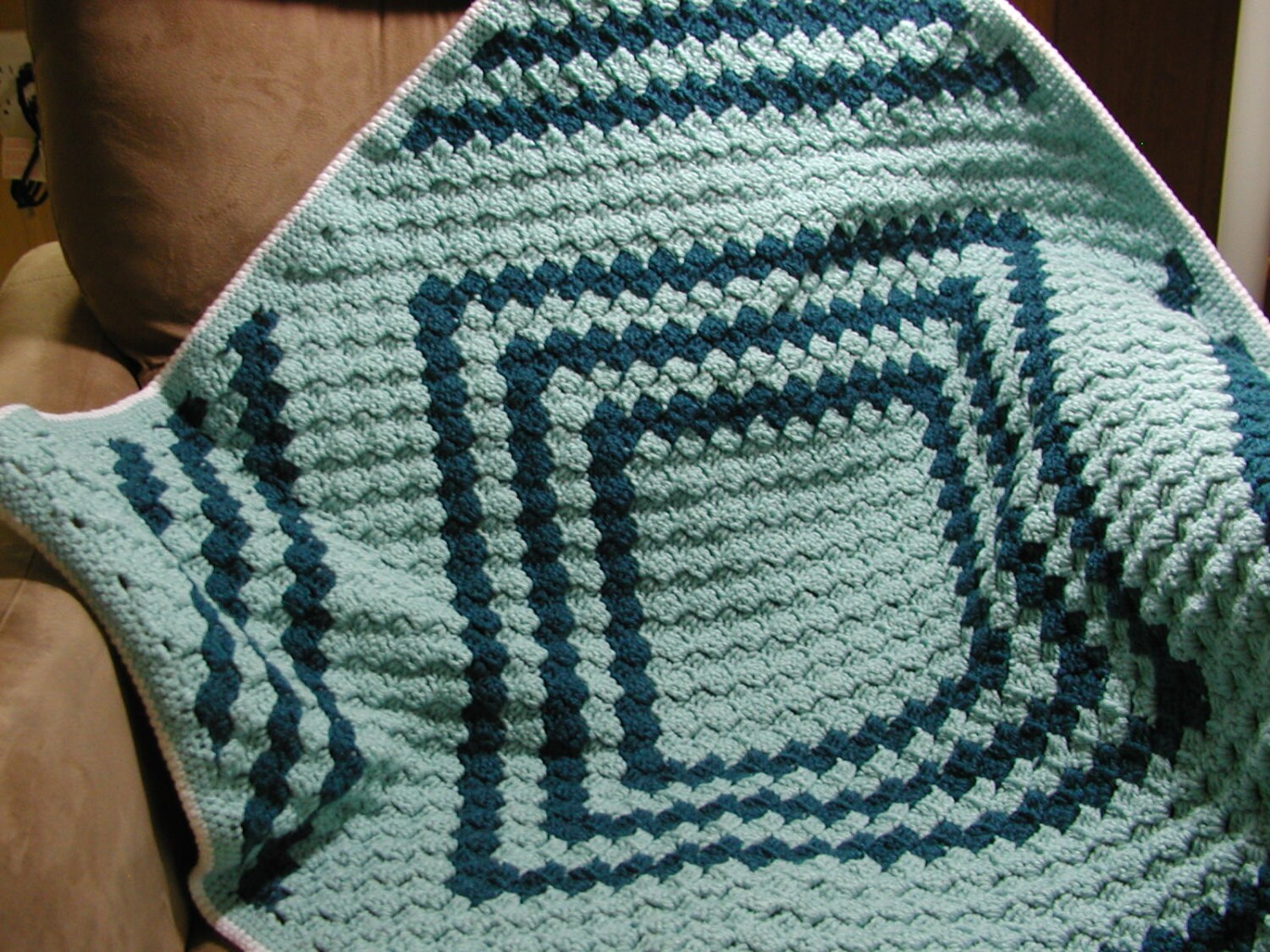 Teal C2C Baby Afghan Blanket - Etsy