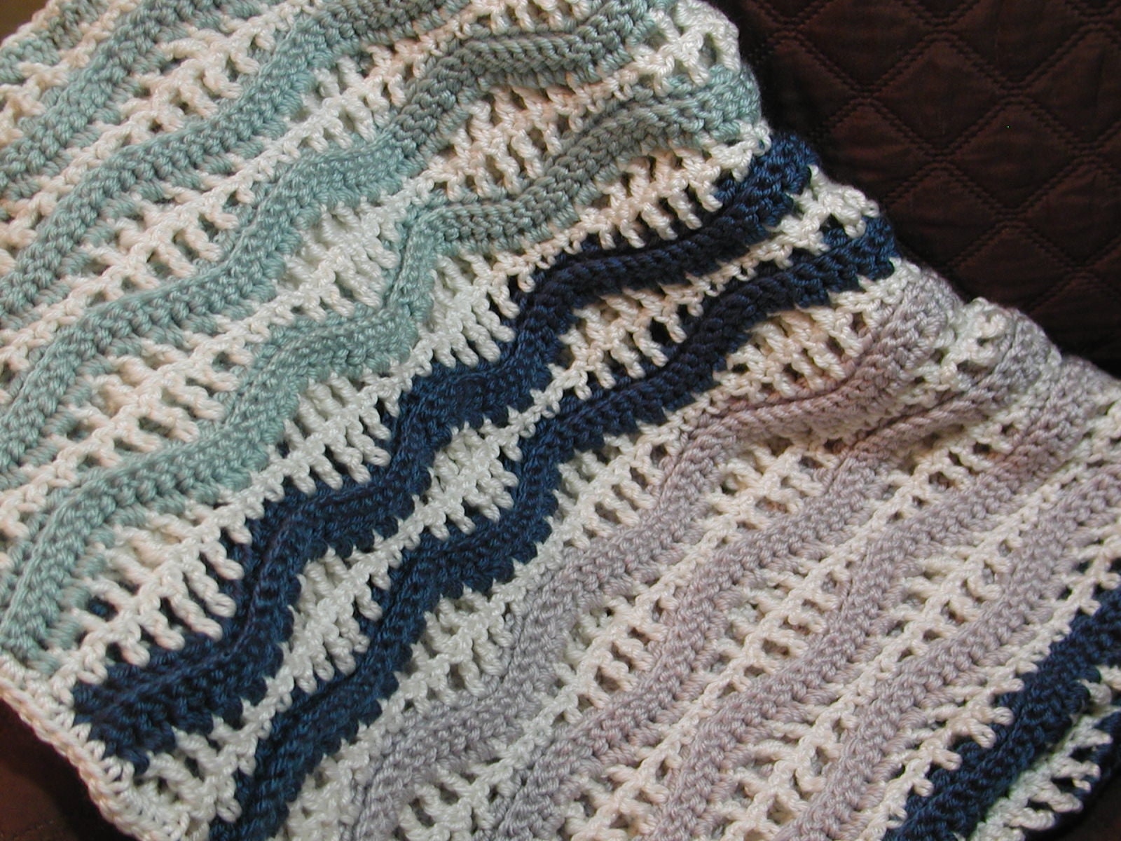 Afghan, Fishbone Design - Etsy