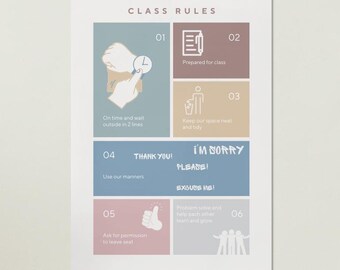 Class Rules Poster - Etsy