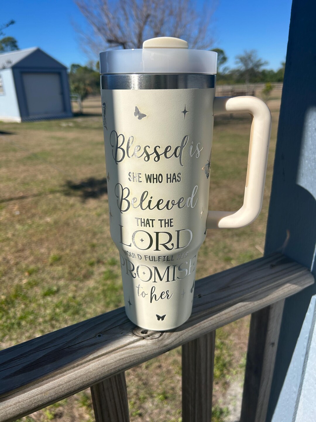 Blessed is She Christian Engraved 40 Oz Tumbler Faith Christ With ...
