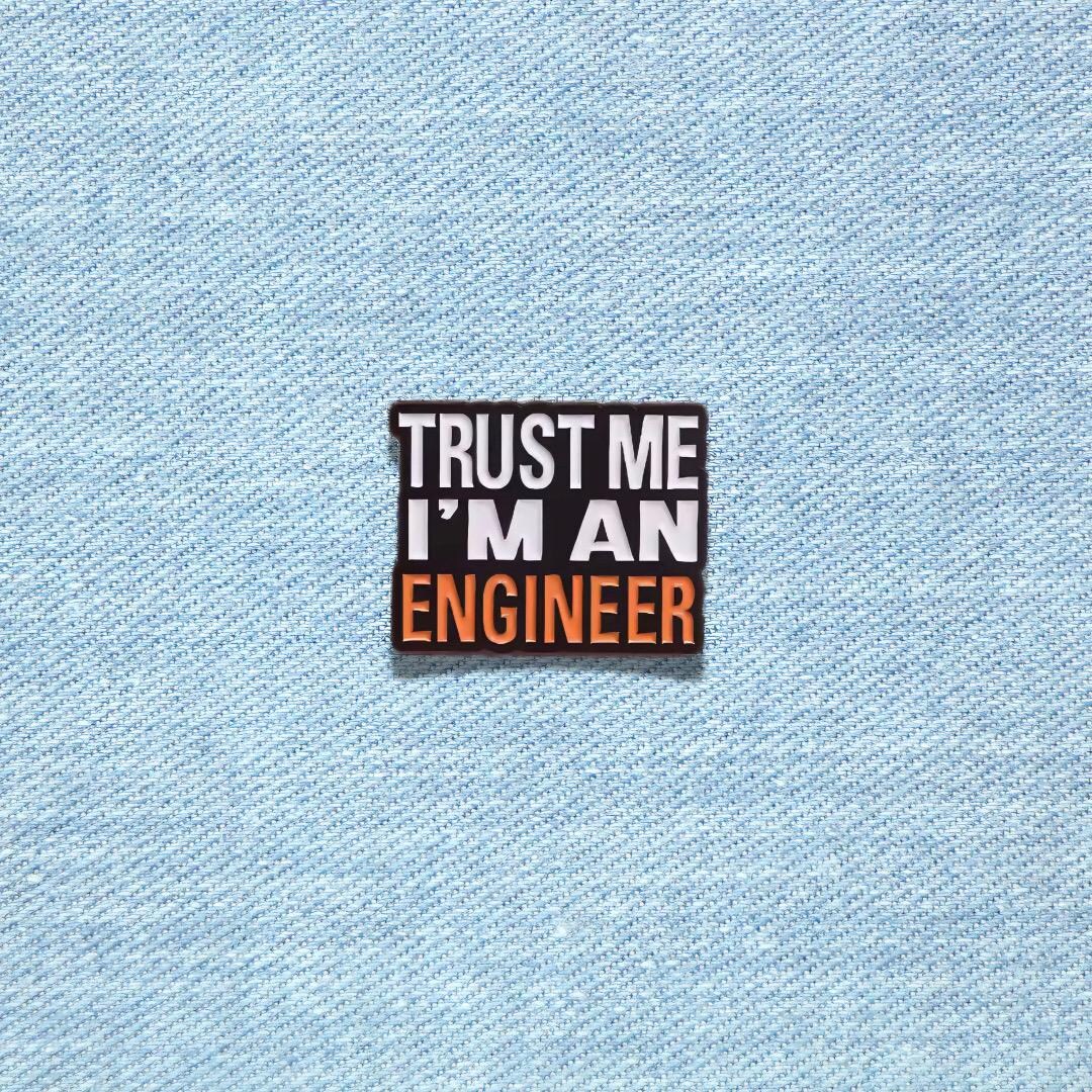 Engineer Trust Soft Enamel Pin, Fun Brooch Jewelry Gift, 0.9x1.2 Lapel ...
