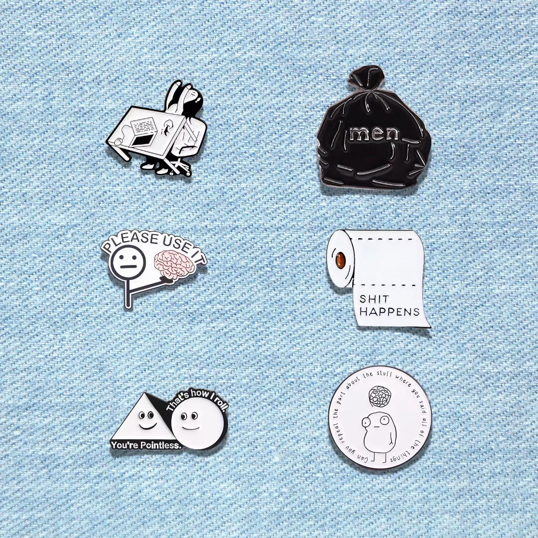 Dark Humor Pin Set, Funny Memes Soft Enamel Pins, Lapel Badge Gift Set ...
