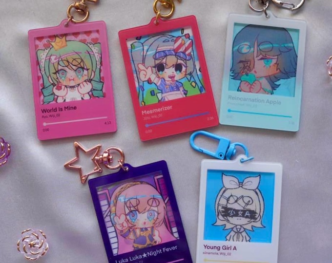 Lenticular Vocaloid Song Charm | Hatsune Miku Song Keychain | Animated ...