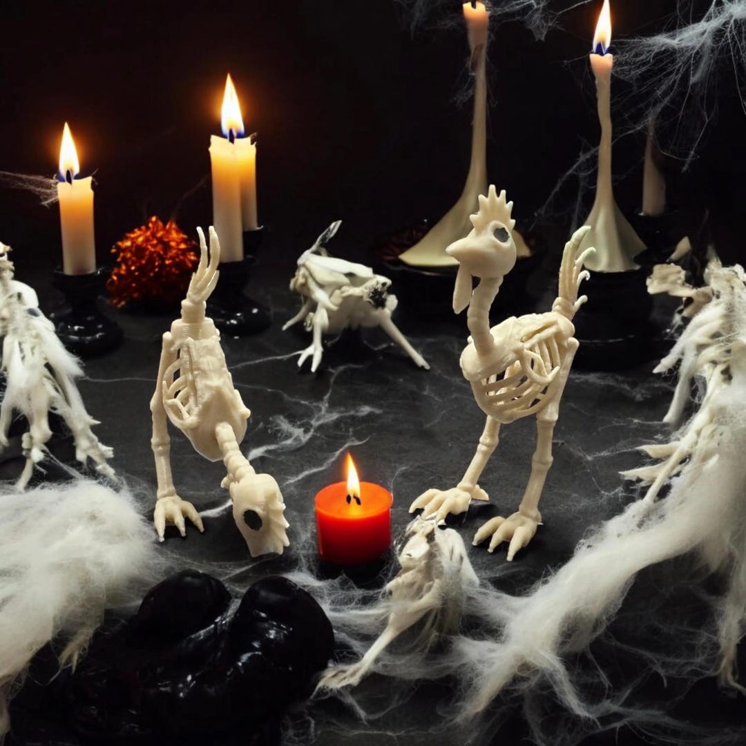 Skelly Chicken Picking,skeleton Chicken,skeleton Rooster,halloween ...