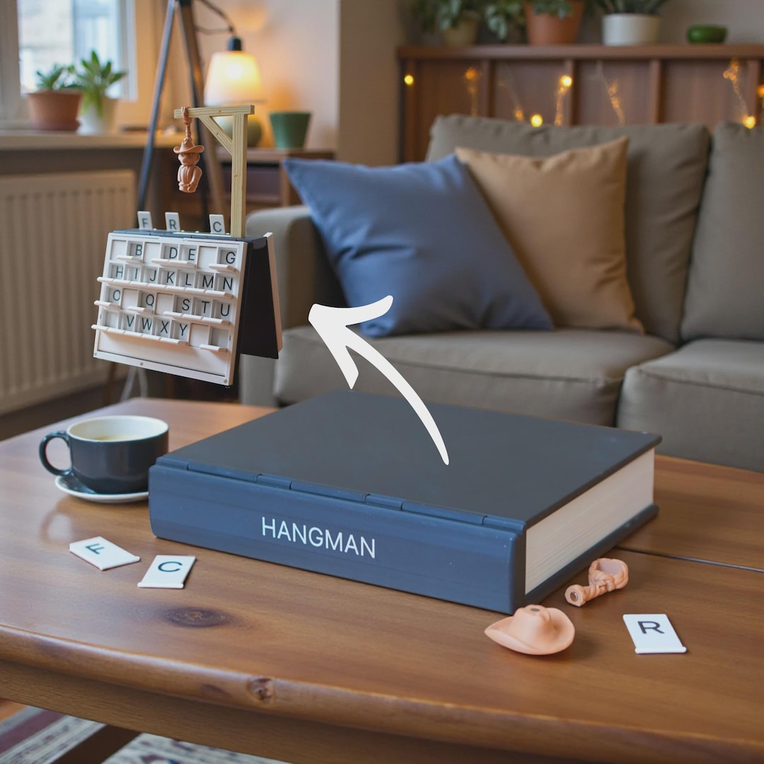 Hangman Board Game Book | Playbook’d Hangman | Hidden Book Game ...