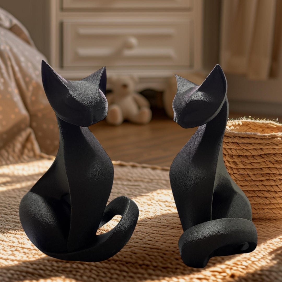Cat Decor, Cat Statue, Cat Sculpture, Gift for Cat Lovers, Modern Art ...