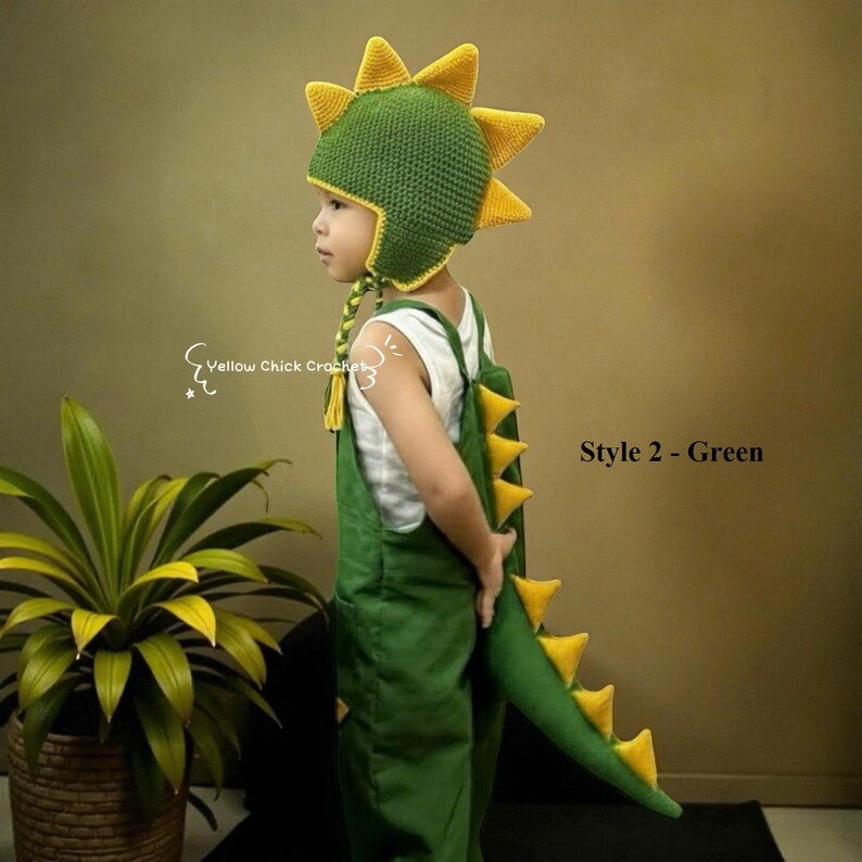 Crochet Dinosaur Hat – Rainbow Spike Beanie for Babies, Kids & Adults ...