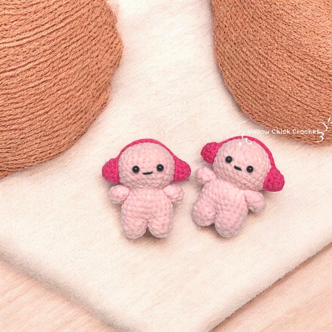 Buy 2 Get 1 Free - Amigurumi Smiski Doll - Mini Crochet Green Doll ...