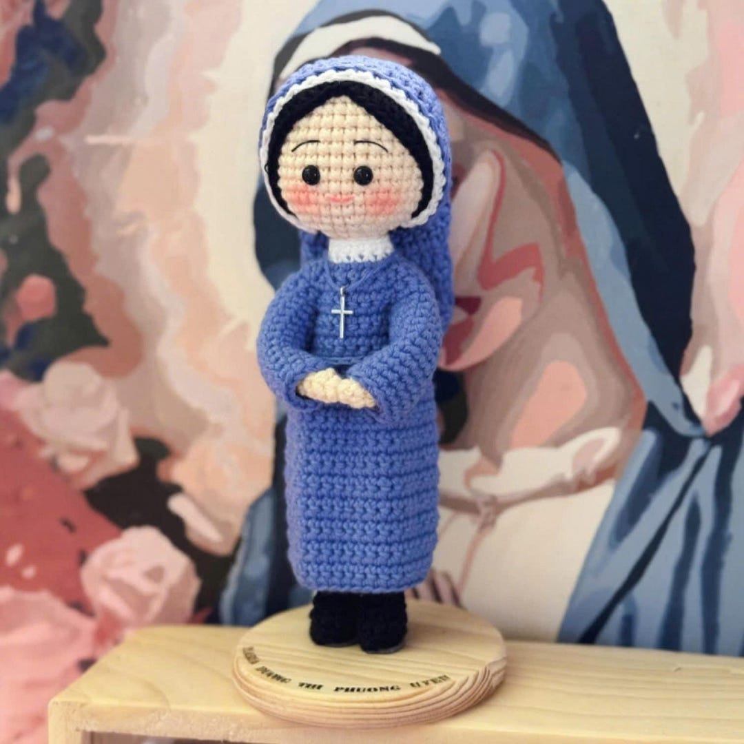 Custom Crochet Nun Doll: Handmade Catholic Gift, Christmas Gift, Custom ...