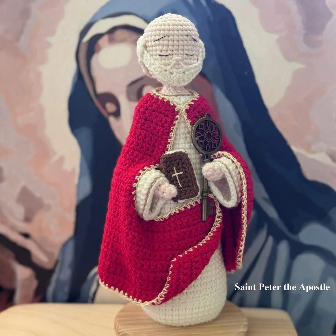 Saint Peter the Apostle Crochet Doll, Handmade Catholic Saint Figure ...