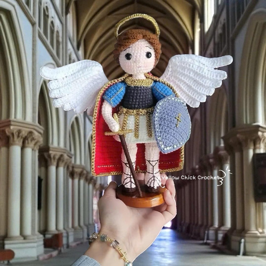 St. Michael the Archangel, Handmade Crochet Statue, Catholic Feast Day ...