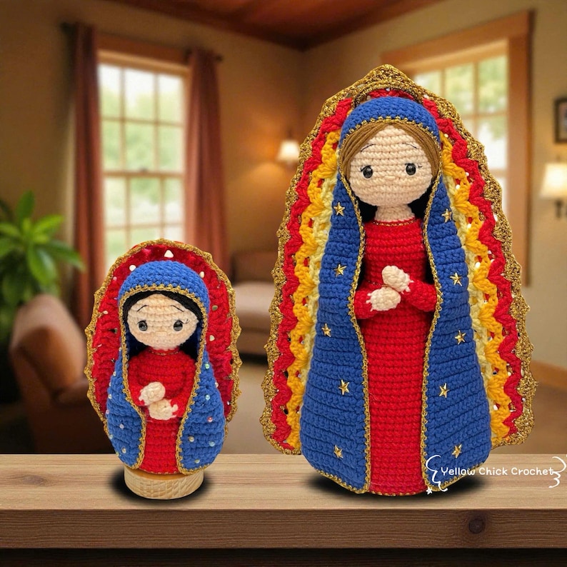 Our Lady of Guadalupe Crochet Statue, Handmade Catholic Gift, Virgin ...
