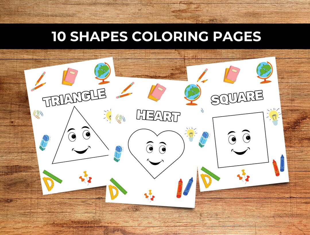10 Printable Coloring Shapes Worksheets for Kids: Preschool ...
