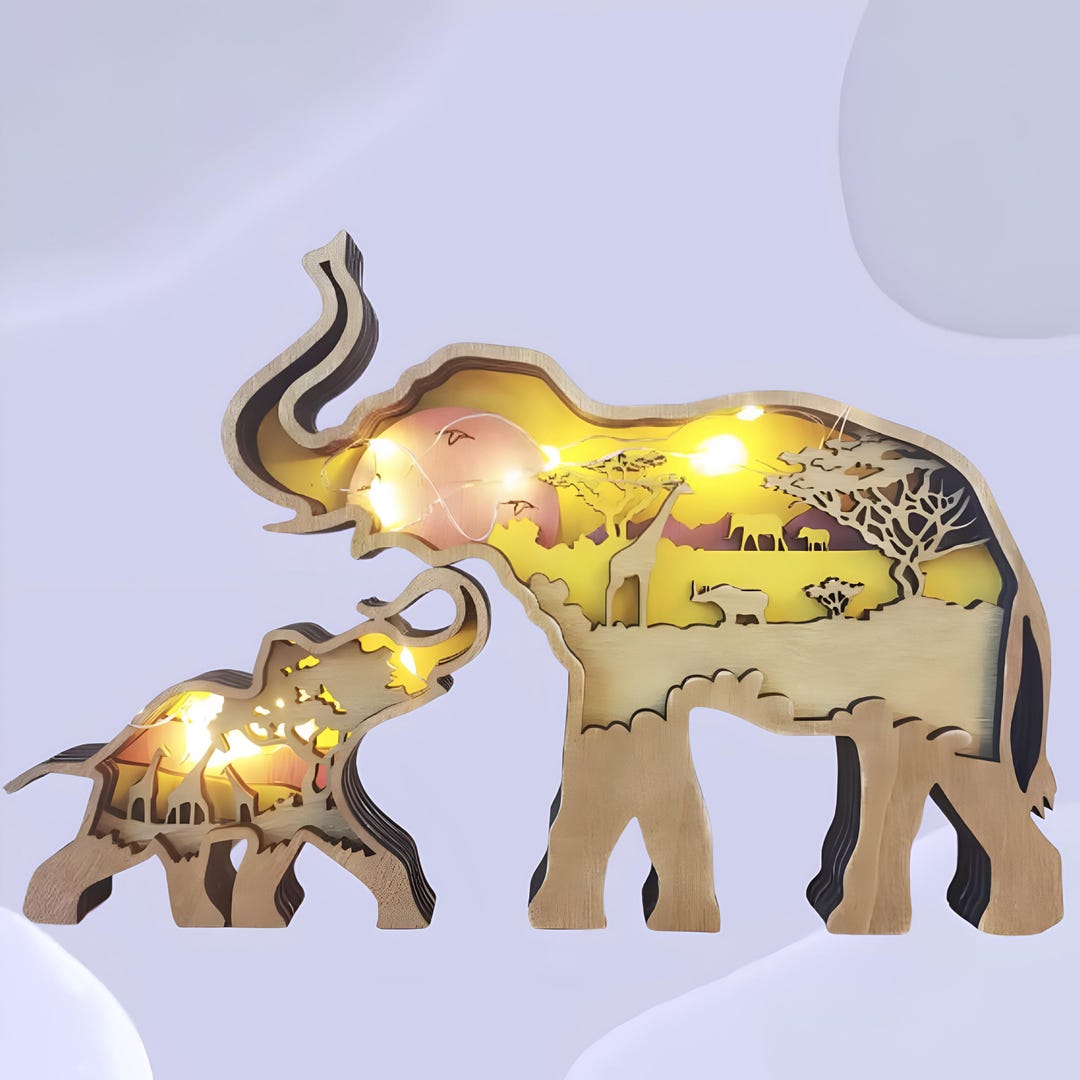 Wooden Lighting Decor, Wooden Decorative Animal, Led Decorative ...
