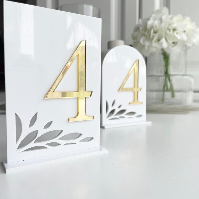 Arched Wedding Reception Table Numbers | Gold Table Numbers | Acrylic ...