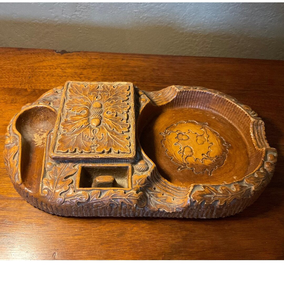 Vintage Syroco Pipe Tray With Built-inashtray and Snuff Box - Etsy