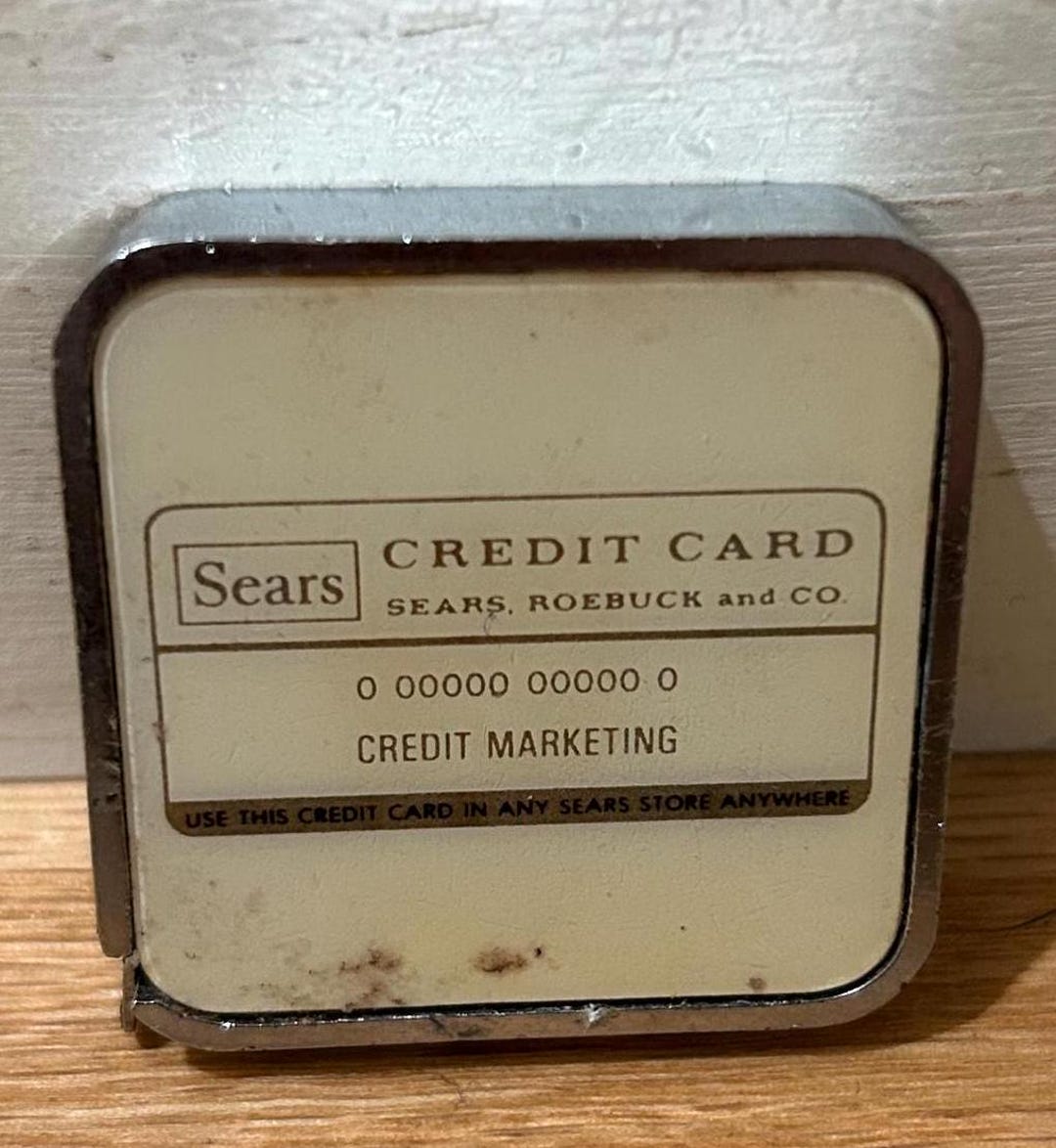 Vintage Sears Credit Card Advertisement Tape Measure. Made by Barlow - Etsy