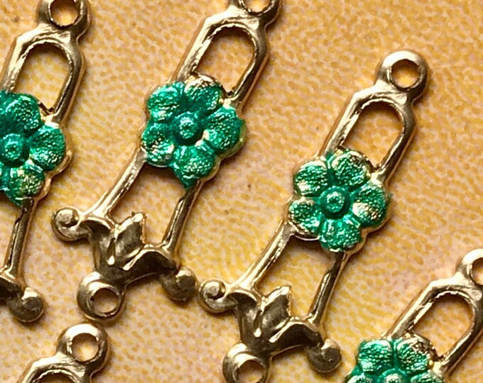 4 Brass Flower Connectors, Filigree Connectors, Victorian Connectors ...