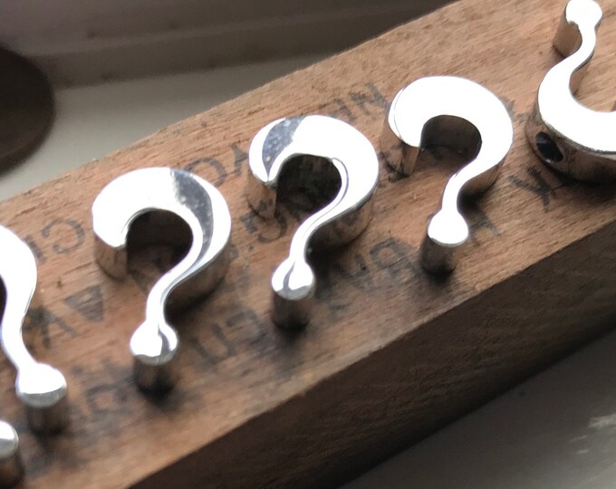 10 Vintage Question Mark Charms, Silver Charms, Question Charms, Small ...
