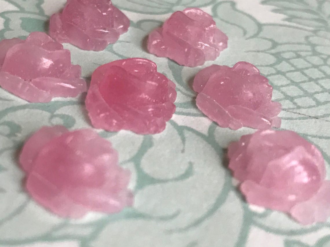 Rose Quartz Cabochons Shabby Chic Roses Vintage Pink Roses | Etsy