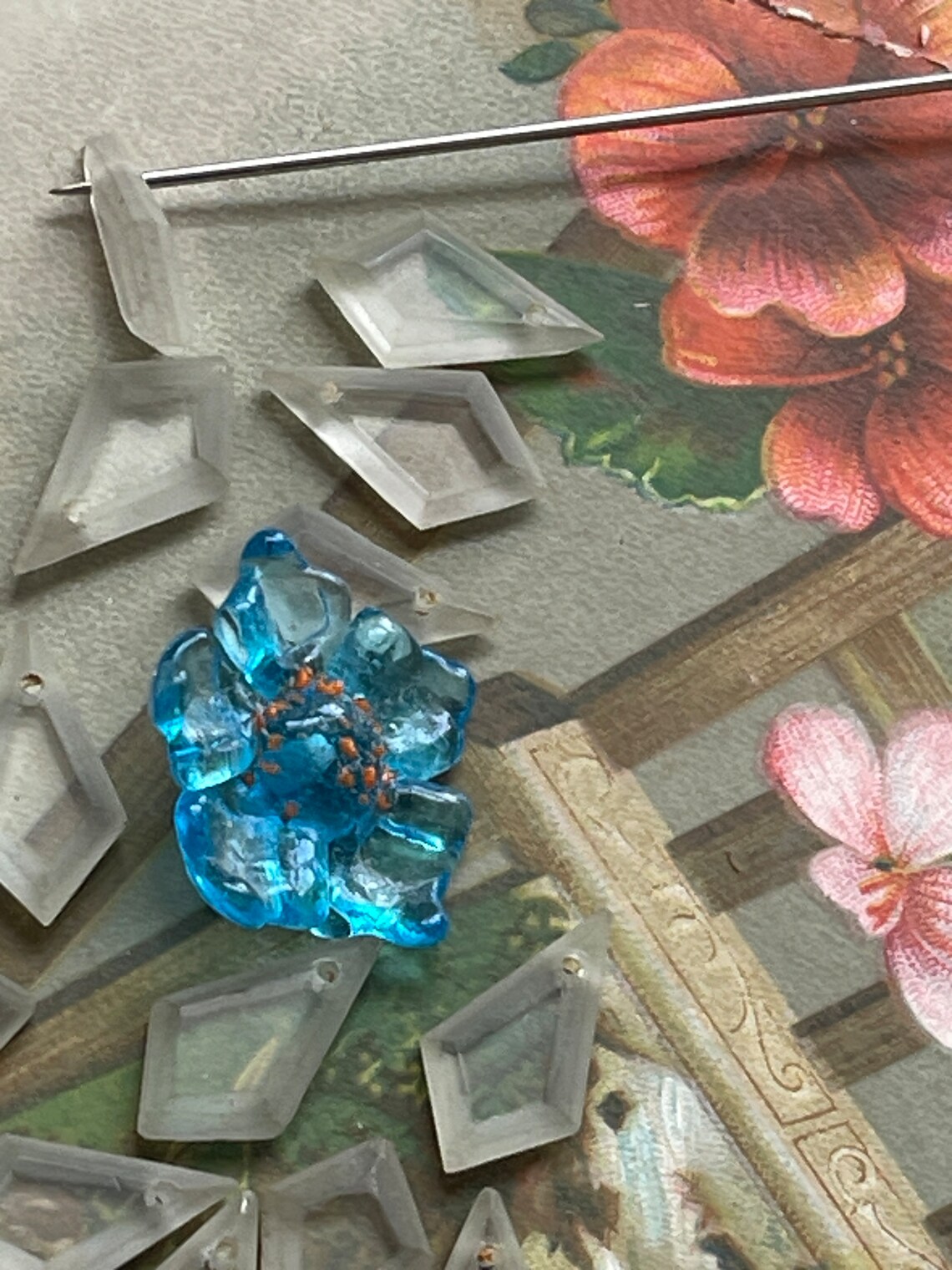 Crystal Drops, Glass, Vintage, 9x16, 6pcs - Etsy
