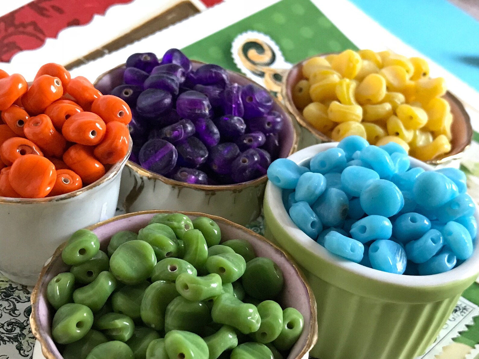 Vintage Glass Beads Vintage Kernel Beads Corn Beads Yellow - Etsy