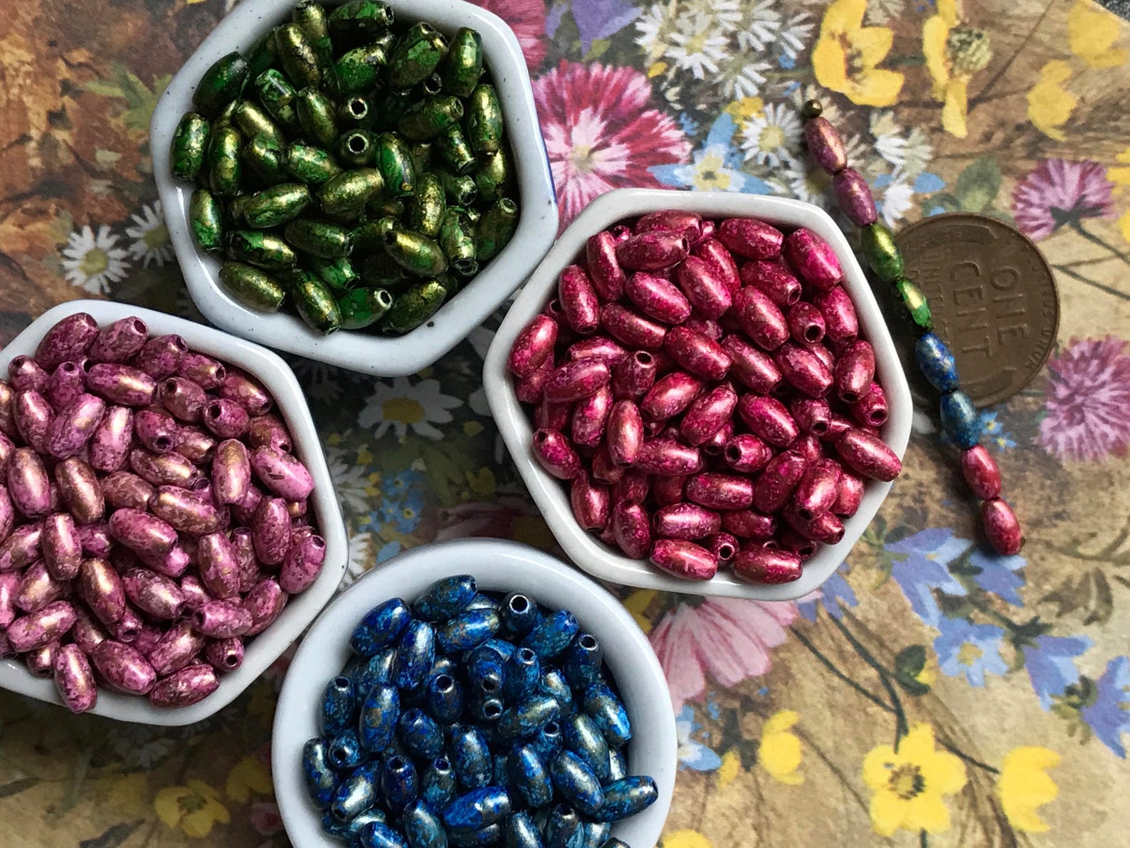 Vintage Rice Beads Lucite Beads Picasso Beads Tiny Beads | Etsy