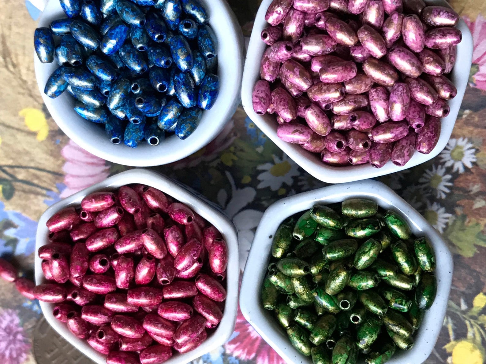 Vintage Rice Beads Lucite Beads Picasso Beads Tiny Beads | Etsy