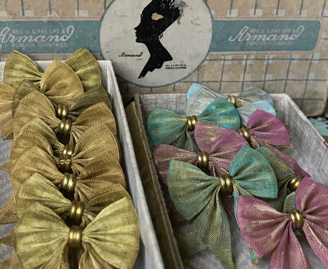 Brass Mesh Bows Vintage Assemblage, Bow Embellishments, Metal Mesh Bows ...