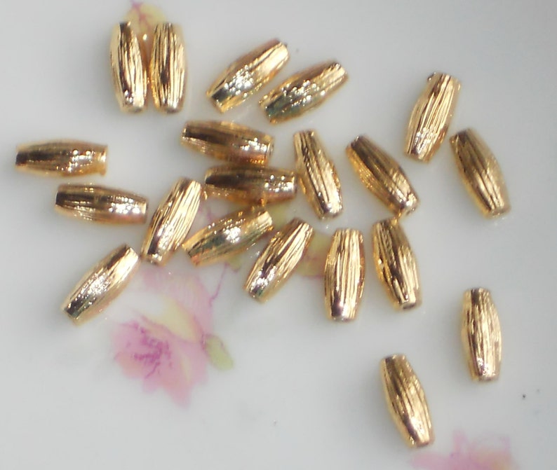 Vintage Brass Beadsrice Beads Ribbed Beads - Etsy