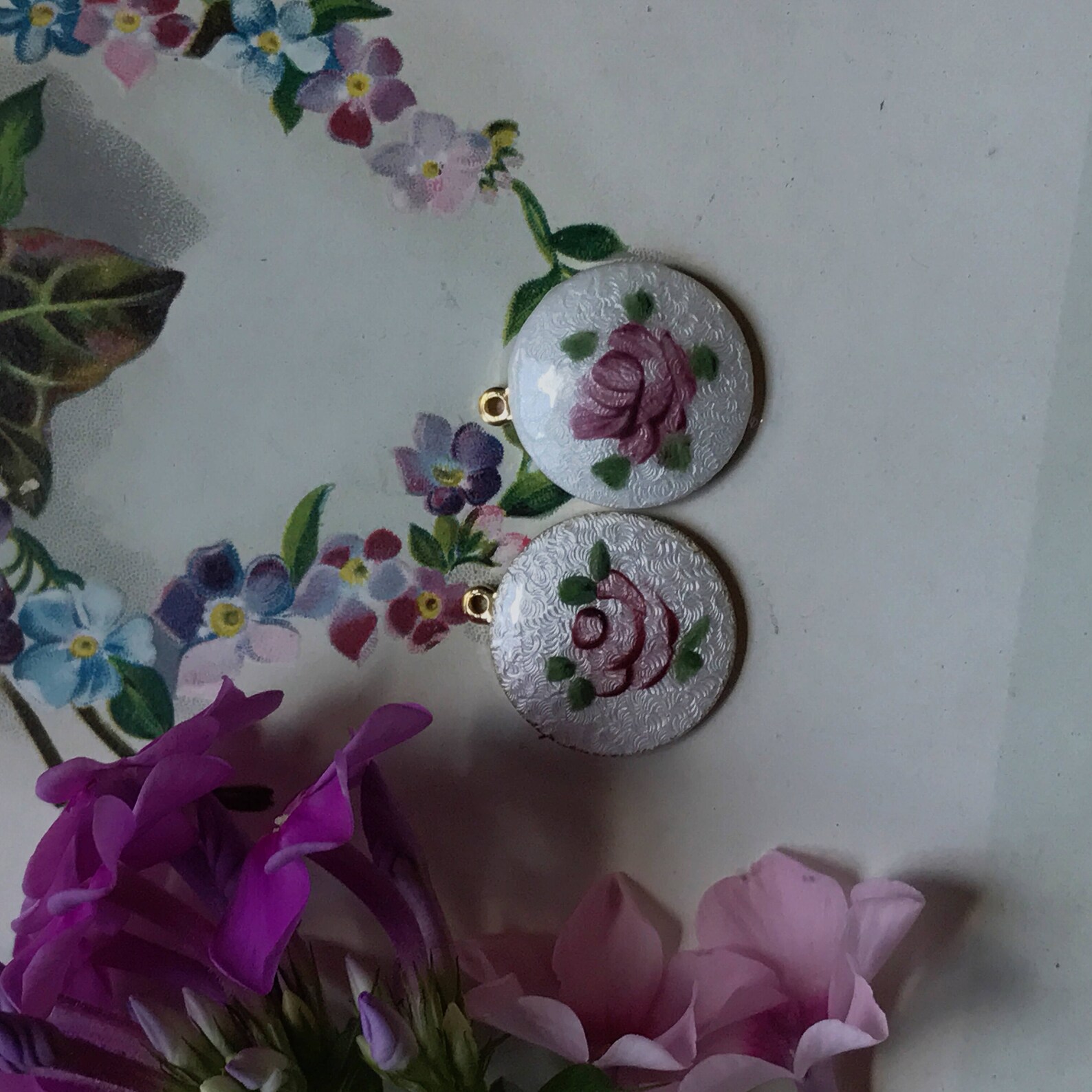 Shabby Chic Charms Guilloche Charms Enamel Charmsfindings - Etsy