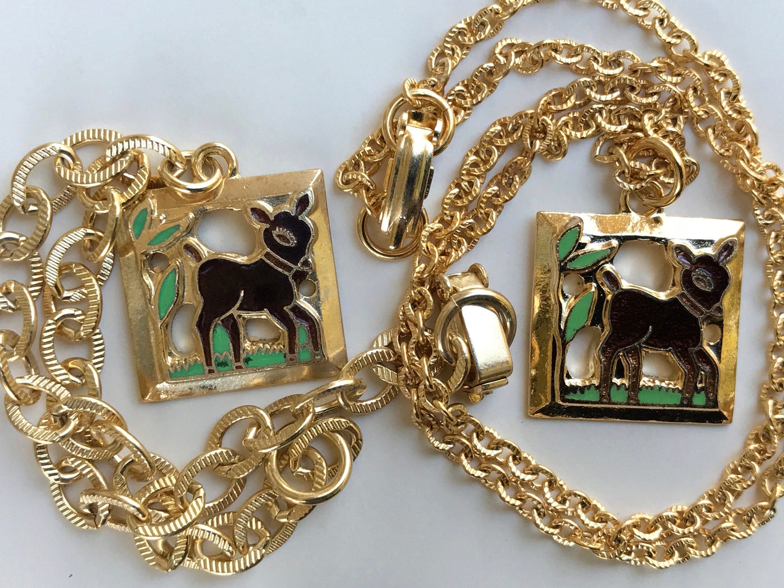 Twins Bracelet and Necklace Set, Emmons Set, Bambi Necklace, Deer ...