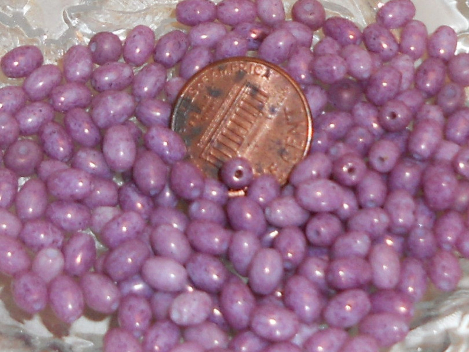 25 Vintage Glass Beads Rice Light Amethyst Old Rare Unusual - Etsy