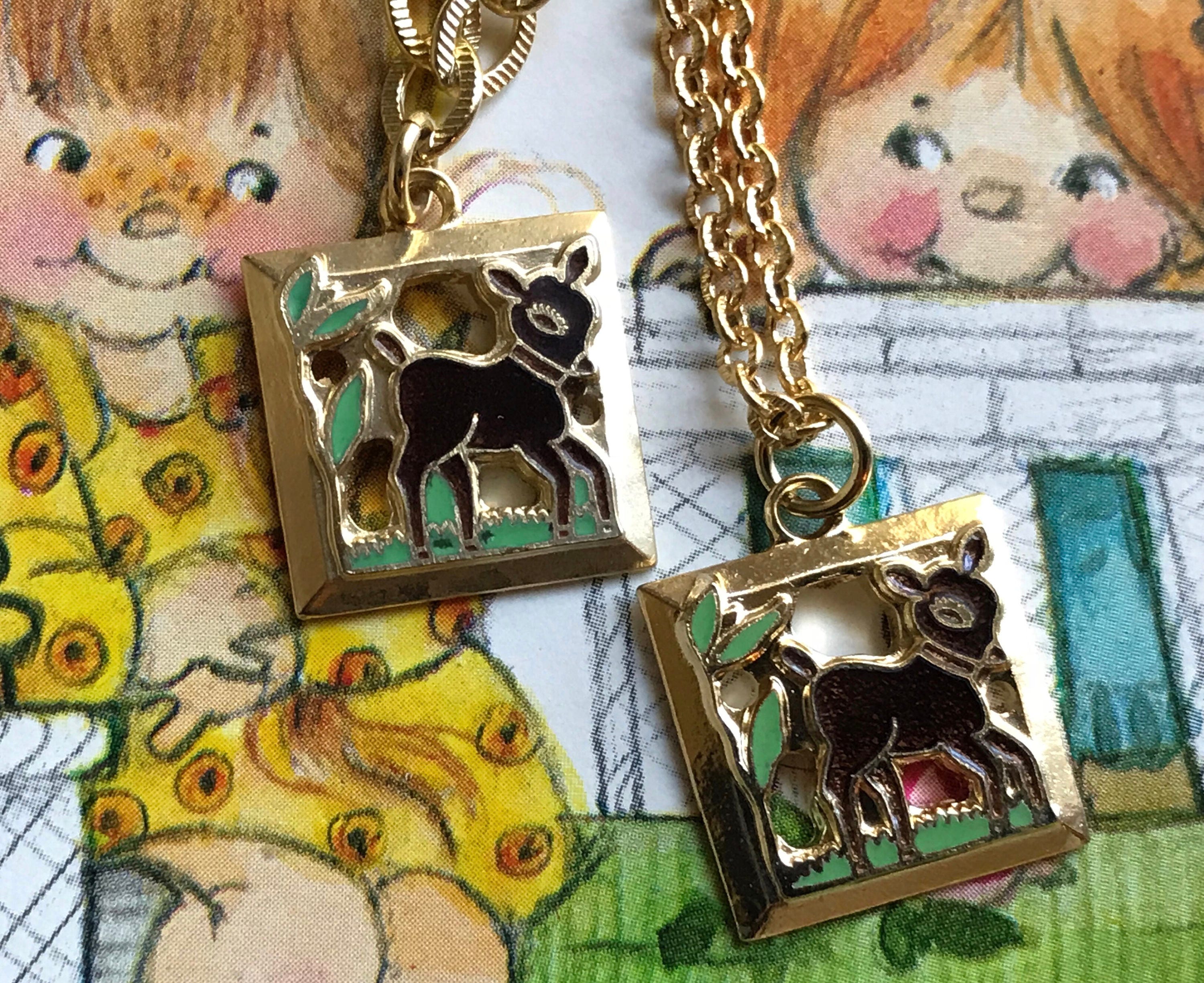 Twins Bracelet and Necklace Set, Emmons Set, Bambi Necklace, Deer ...