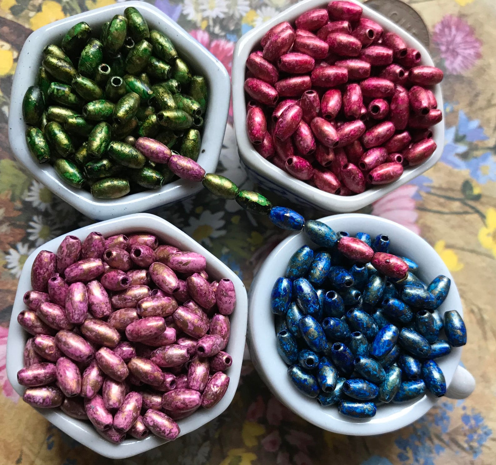 Vintage Rice Beads Lucite Beads Picasso Beads Tiny Beads | Etsy