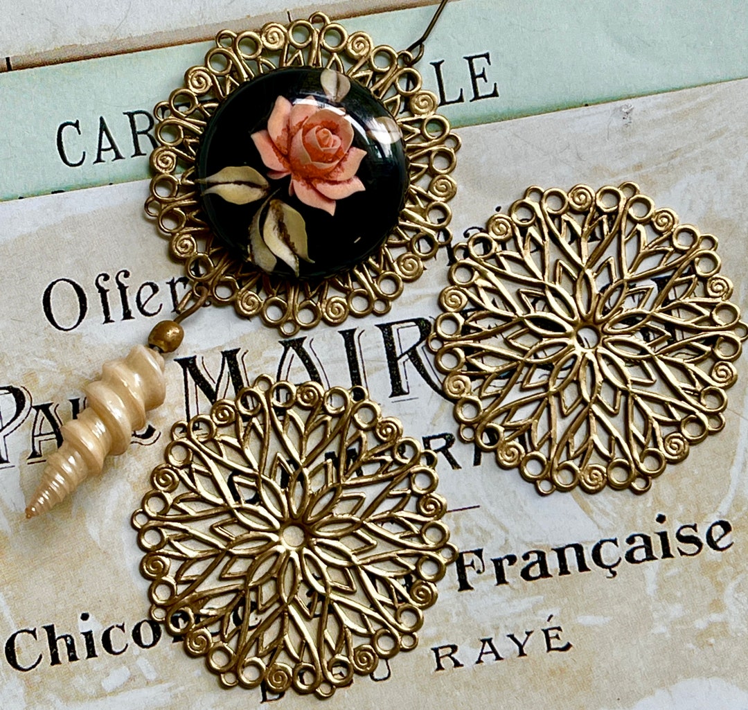 Vintage Filigree Medallion Pendants, Miriam Haskell - Etsy