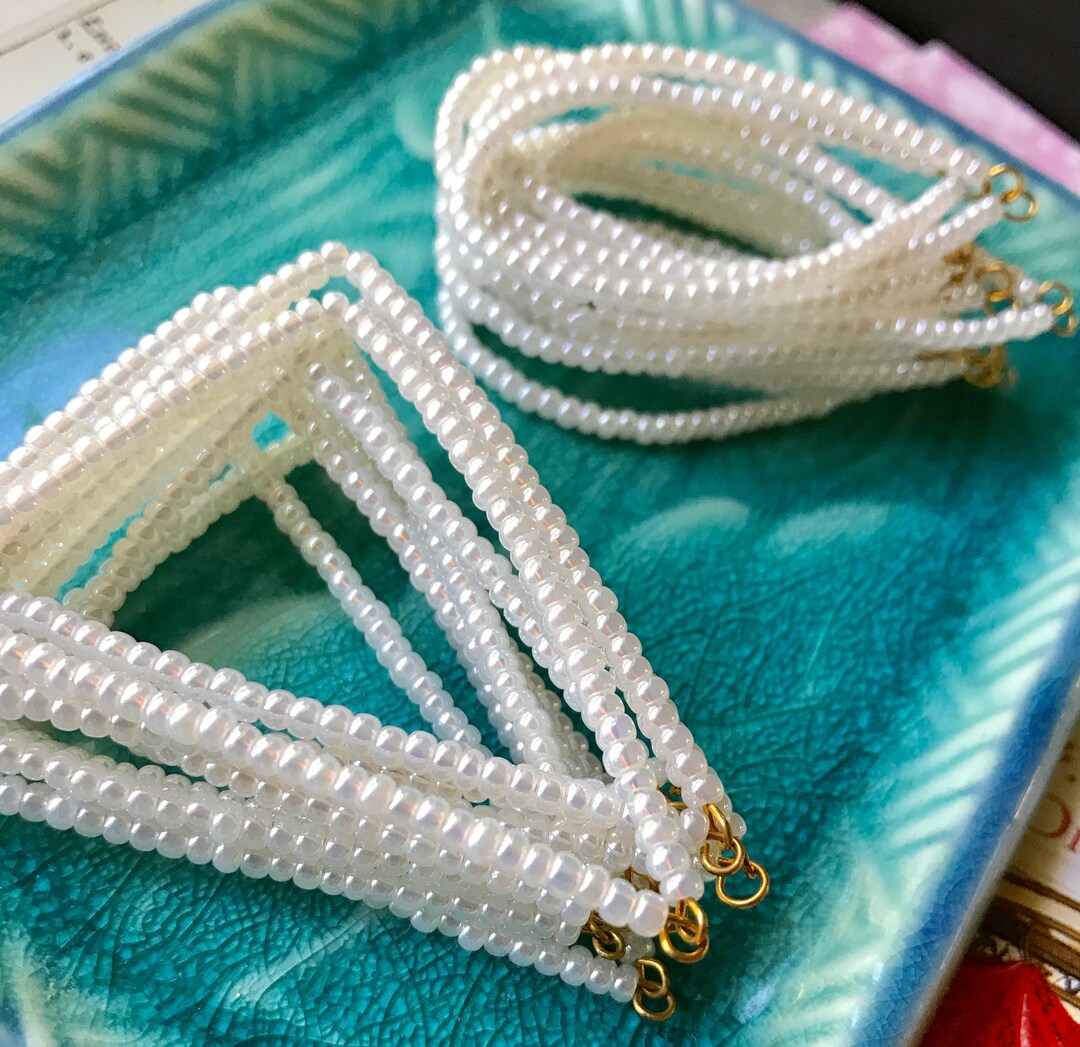 PEARL HOOPS, Beaded Hoop Connectors, Castlecore Jewelry, Vintage Beaded ...