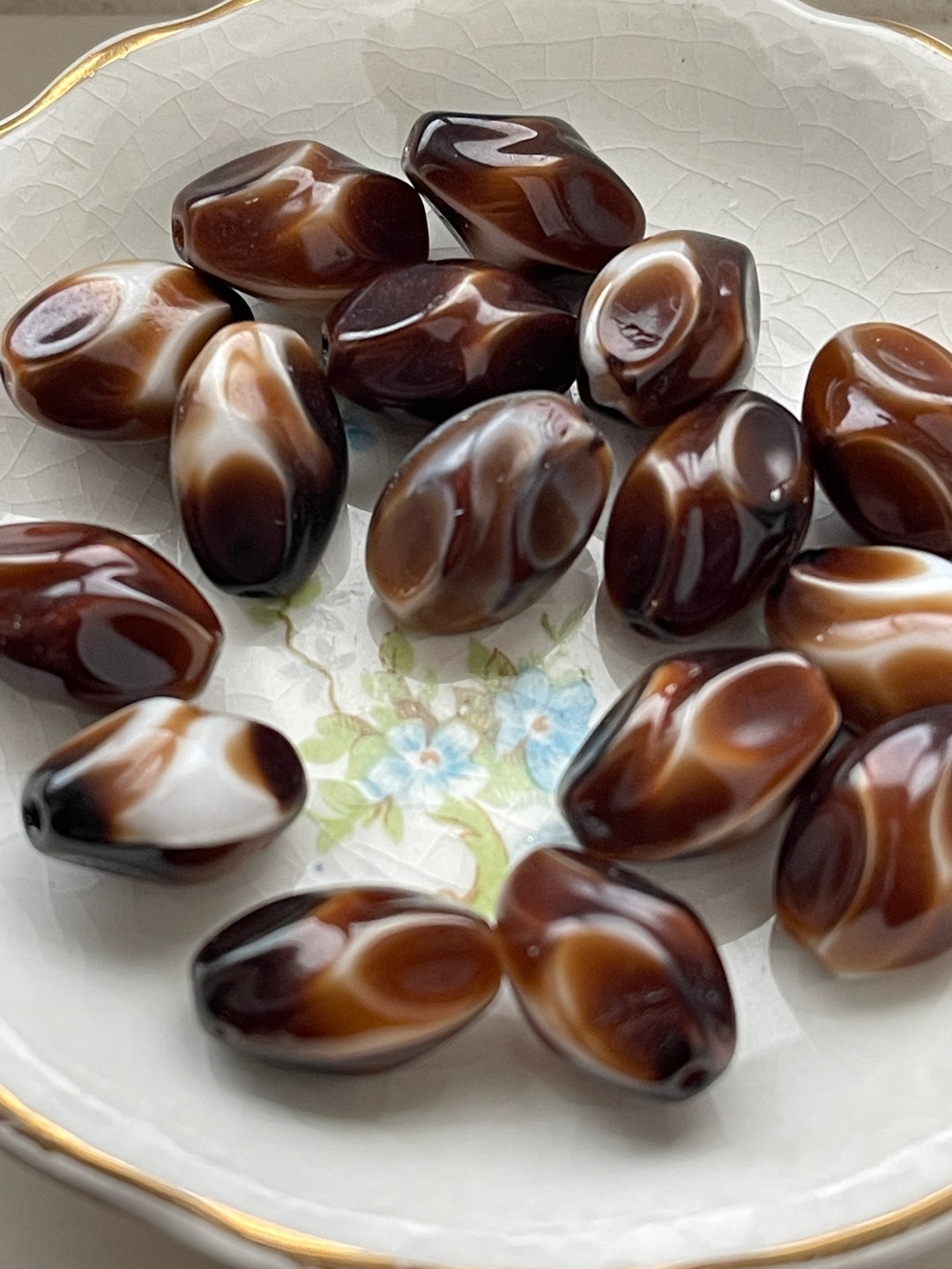 Tortoise Glass Beads, Vintage, 8x15, 8pcs - Etsy