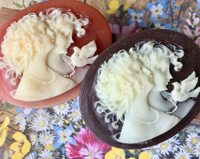 Vintage Cameo Cabochons Carnelian Color Cabochons Victorian - Etsy